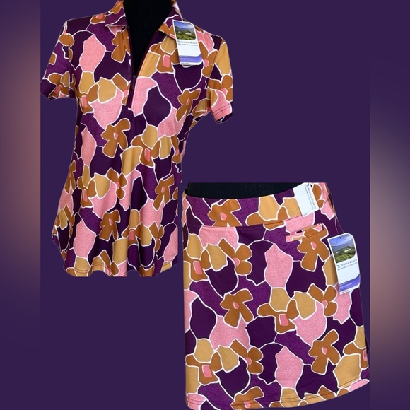 Pebble Beach | Tops | Pebble Beach Mod Print Polo Shirt And Matching ...